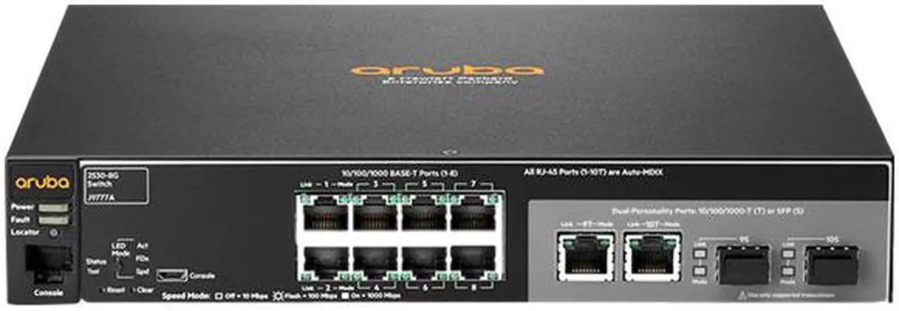 HPE Aruba 2530-8G J9777A - switch - 8 ports - managed - rack-mountable - Newegg.com
