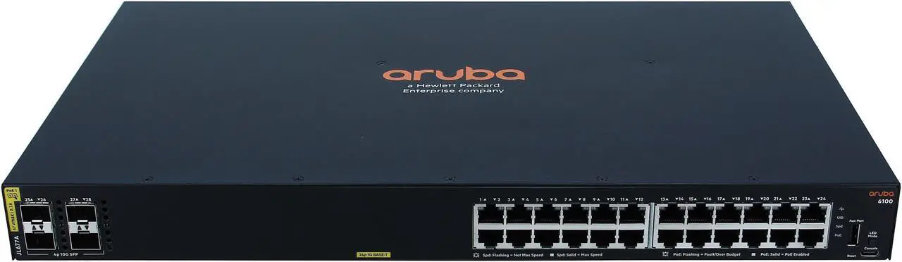 HPE Aruba 6100 24G Class4 PoE 4SFP+ -JL677A switch - 28 ports - managed ...