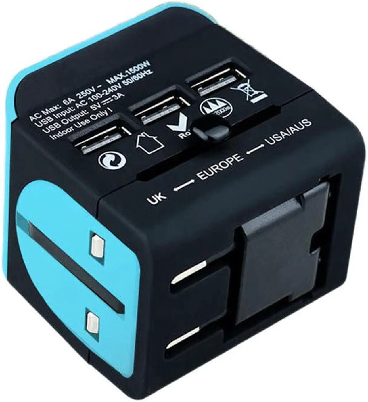 LE-07 Multi-function USB Conversion Plug Conversion Socket 3 USB Port Global Multi Country ...