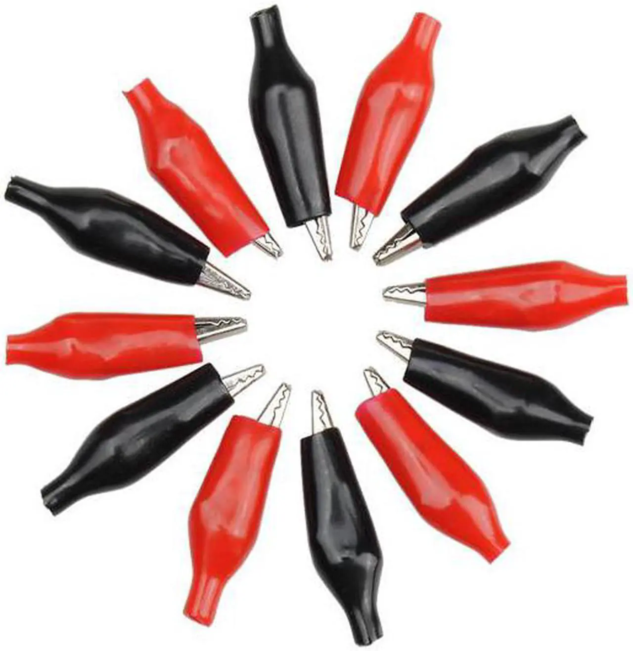 12Pcs Red Black Insulation Boot Metal Alligator Clips - Newegg.com