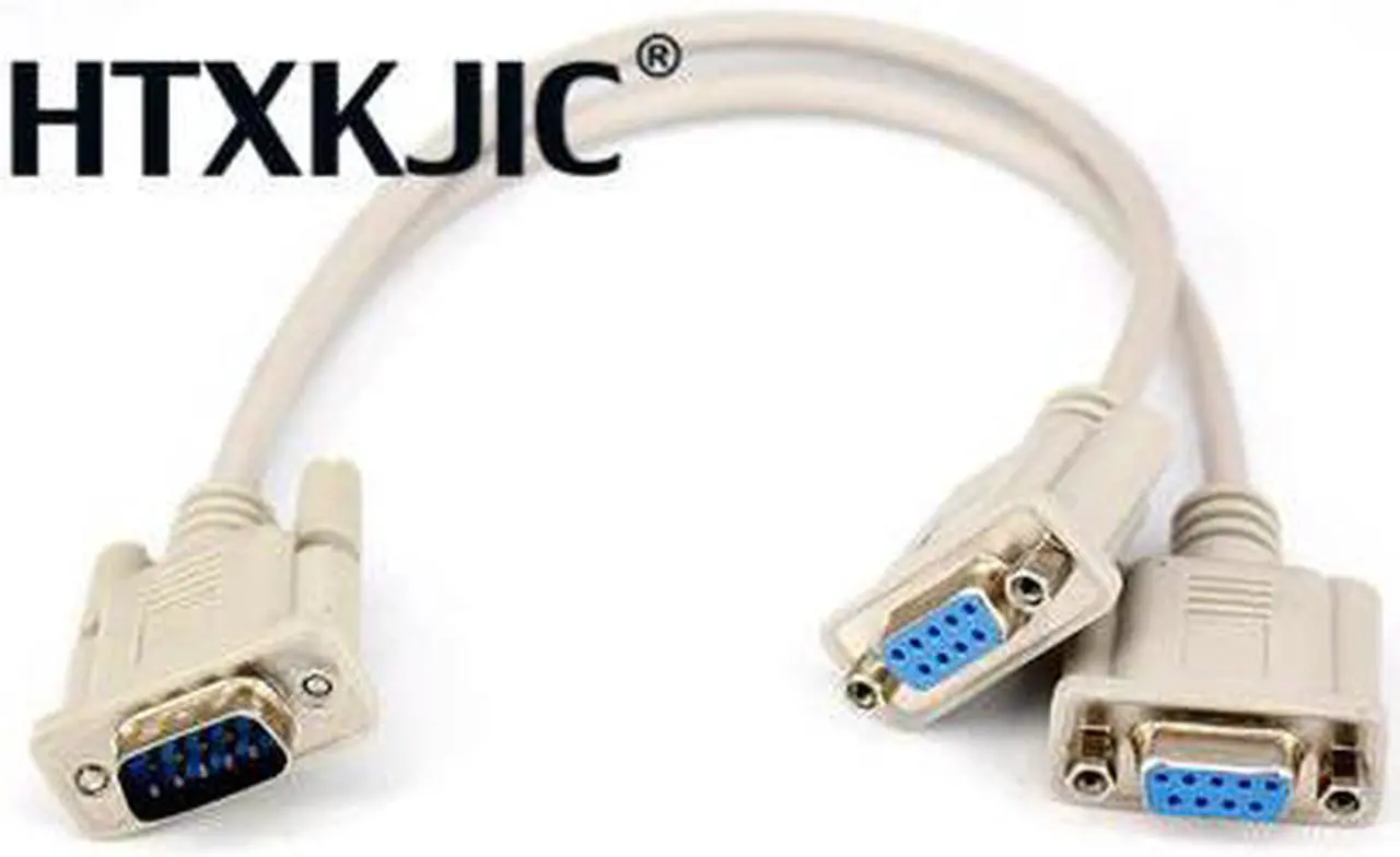 9Pin 1 to2 Rs232 Serial Cable Splitter Directly Connected COM 2 in 1 ...