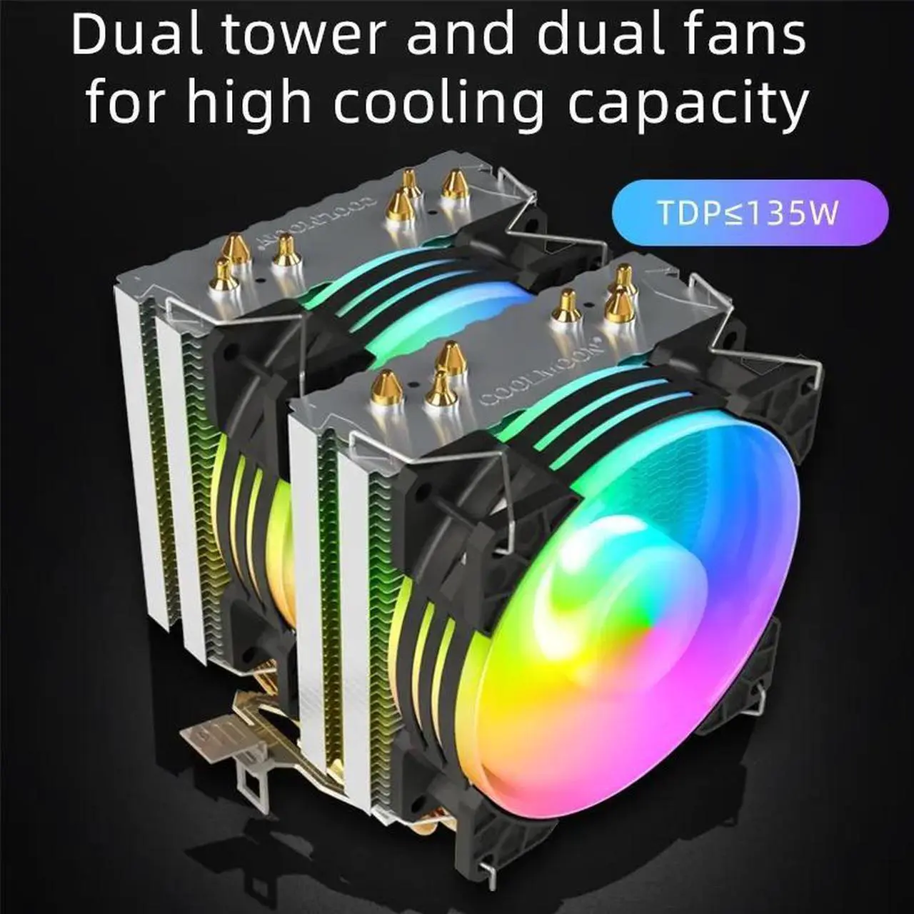 CZQEPMB CPU Air Cooler, Dual Tower CPU Cooler,Fluid Dynamic Bearings ...