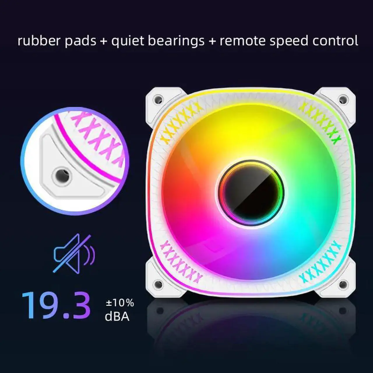 CZQEPMB ARGB Case Fan 120mm, PWM Intelligent Temperature Control ...