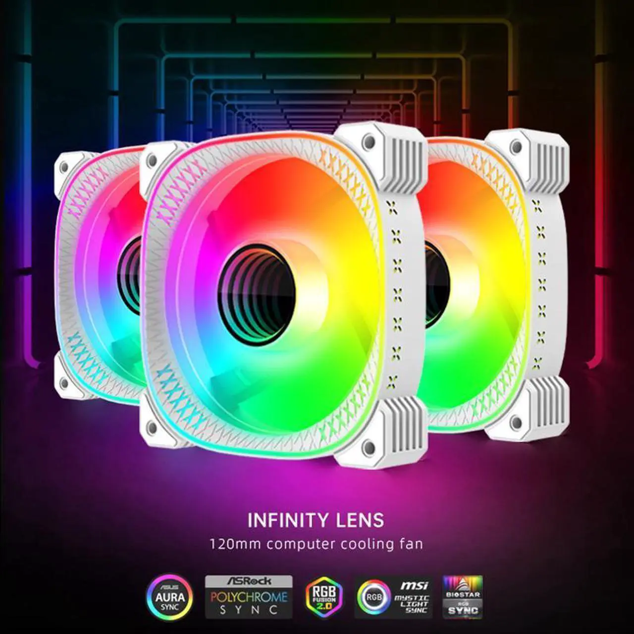 CZQEPMB ARGB Case Fan 120mm, PWM Intelligent Temperature Control ...