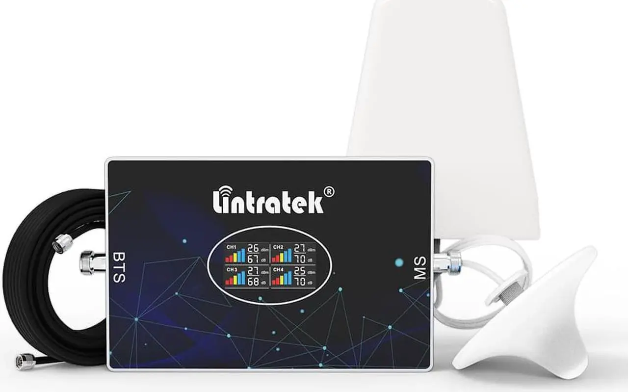 Lintratek New 2G/3G/4G Four-band Cell Phone Signal Booster Verizon AT&T ...