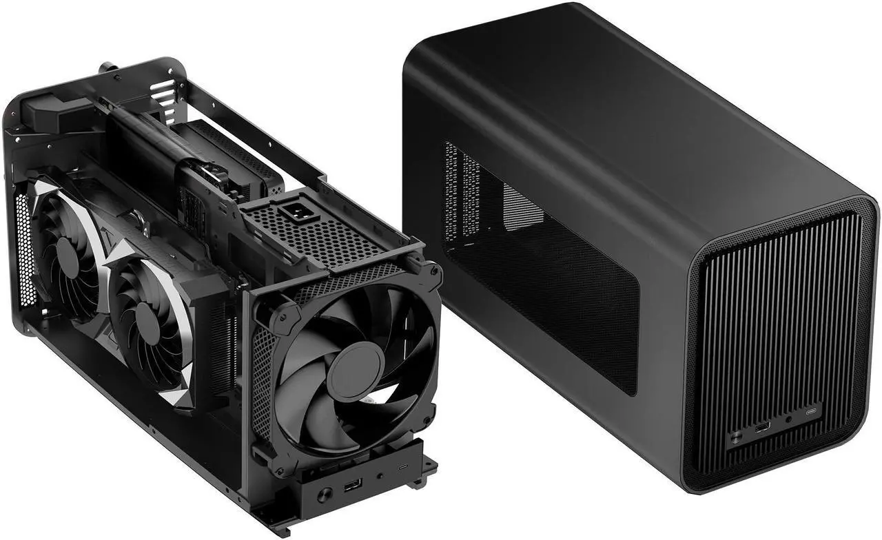 JONSBO V11 BLACK Mini- ITX Tower Computer Case,with PCI-E 4.0 Rise ...