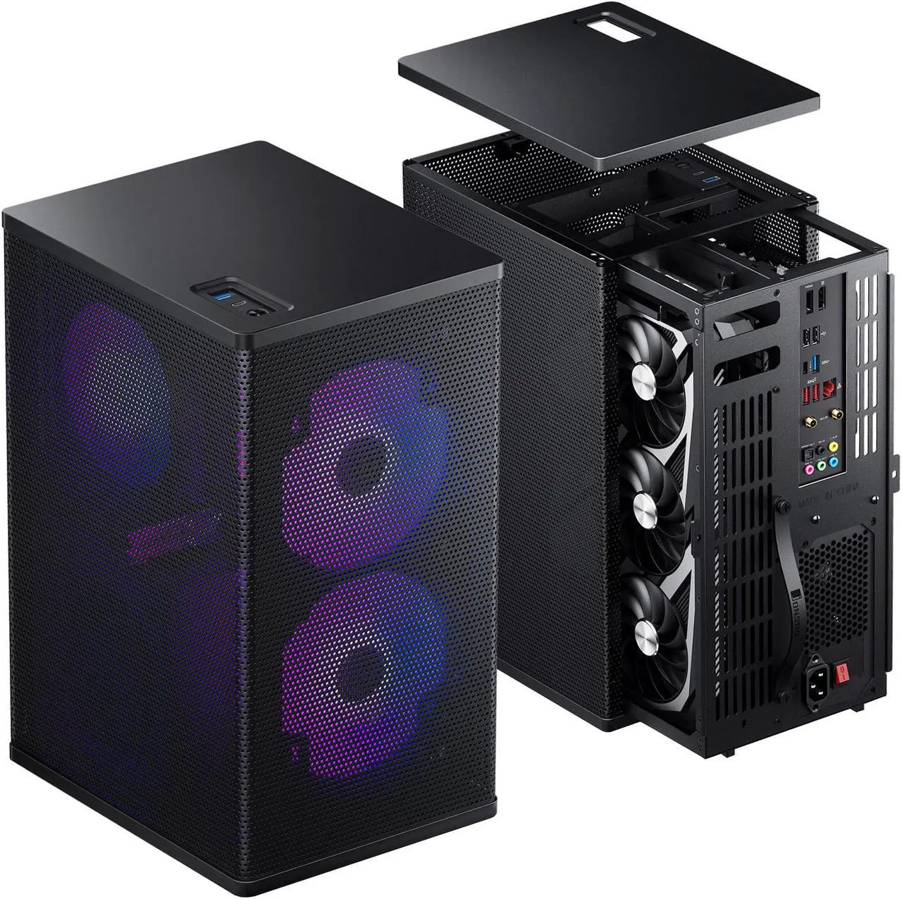 JONSBO VR3 BLACK A4 Mini-ITX Tower Computer Case ,PCI-E4.0 Riser Cable ...