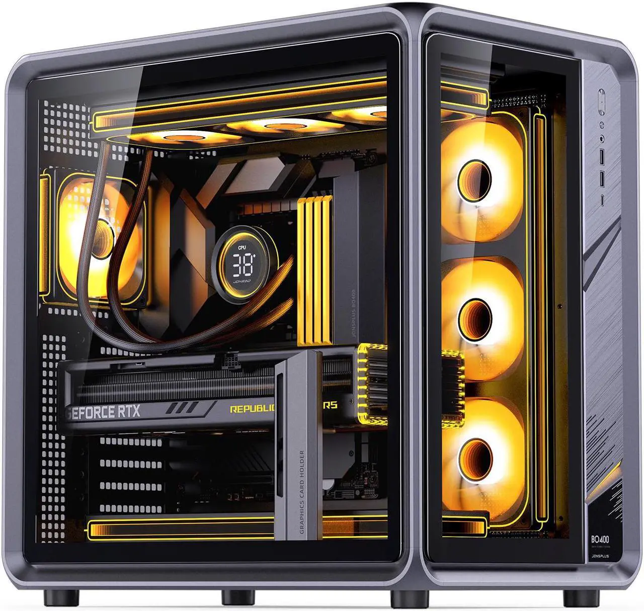 New JONSBO BO400 ATX Computer Case, Aluminum Frame, SP Back-Connect MB ...