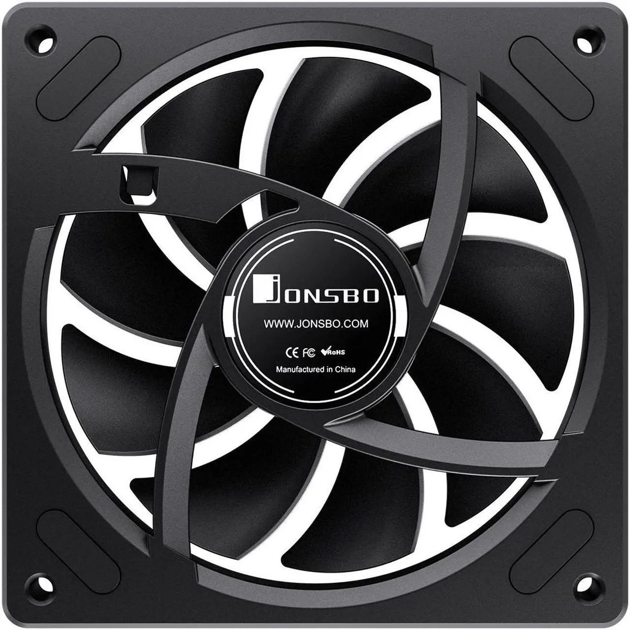 JONSBO ZA-120B PC Case Fan, Silent Computer Fan with 4-Sides Infinity ...