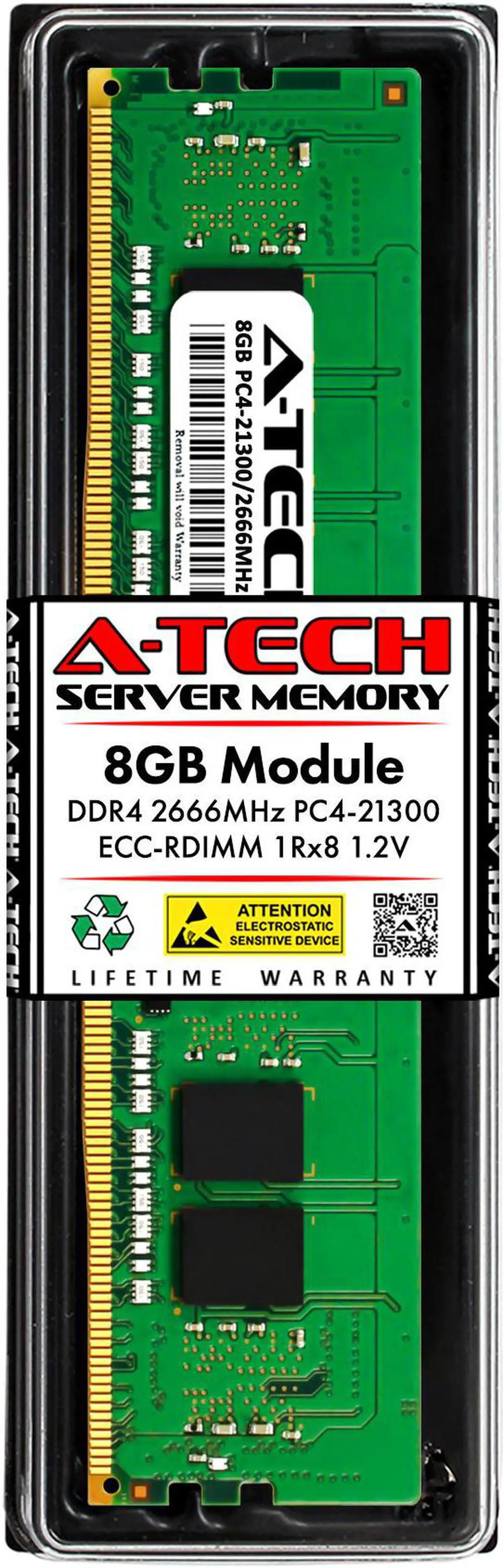 A-Tech 8GB 1Rx8 PC4-21300 DDR4 2666 ECC REG RDIMM Registered DIMM 288 ...