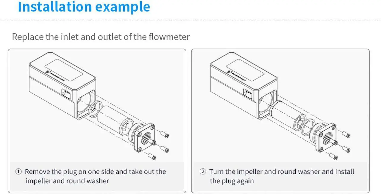 Barrow OLED Digital Display Water Flow Thermometer, System Monitor POM ...