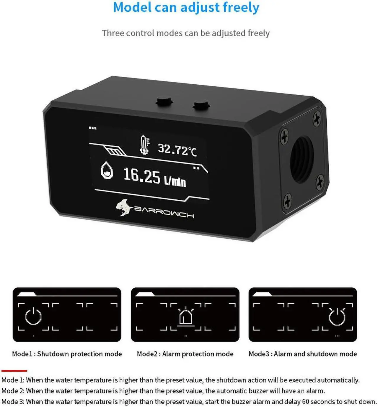 Barrowch OLED Display Multimode Protector, Alarm For Overheat, Abnormal ...