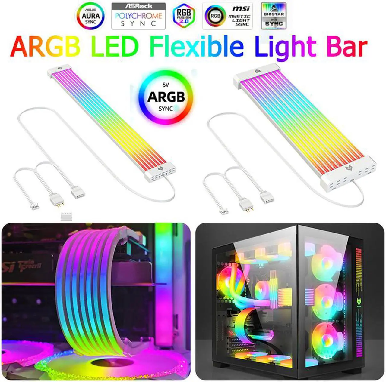 Weastlinks Lamp Tape PC Backlight Flexible LED Strip Light 5V ARGB Aura ...