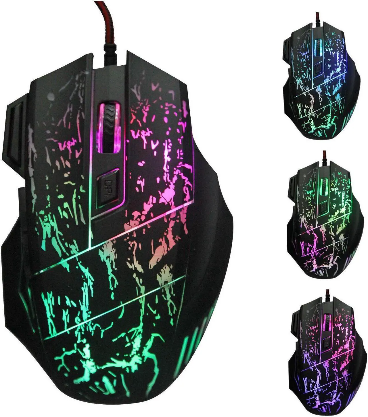 Weastlinks Wired Game Mouse Streaming Crack Colorful Light USB Port ...