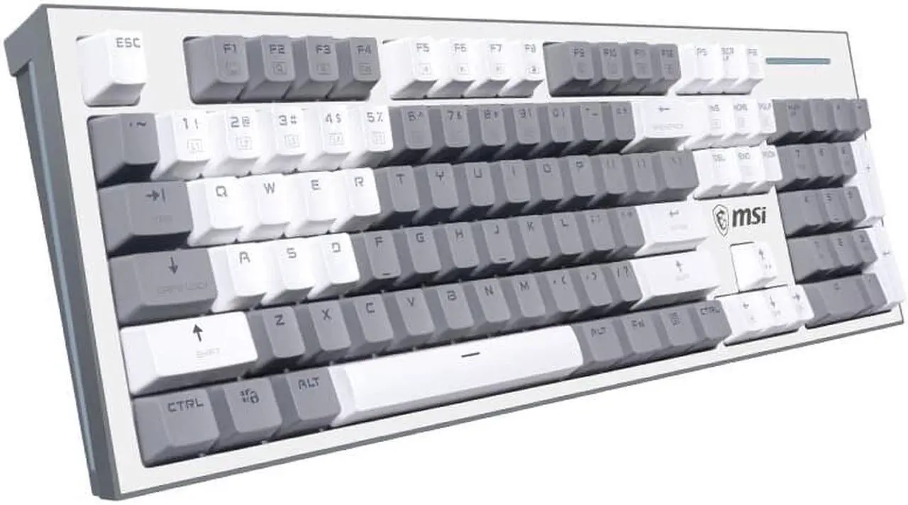 MSI VIGOR GK50Z PIXEL Mixed Grey (60% Grey) Wired Gaming Keyboard, Red Switches, 104 Keys, RGB ...
