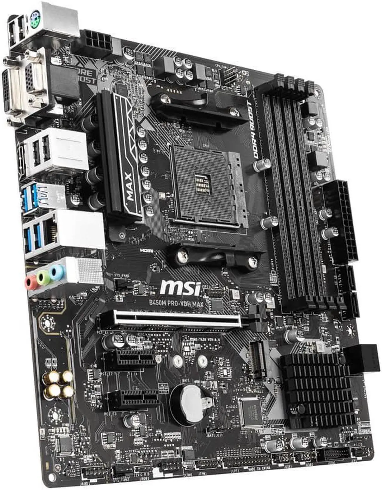 MSI PRO B450M PRO-VDH MAX AM4 AMD B450 SATA 6Gb/s Micro ATX AMD ...