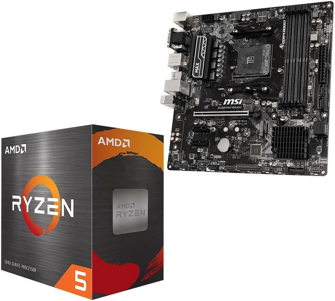 MSI PRO B450M PRO-VDH MAX AM4 AMD B450 SATA 6Gb/s Micro ATX AMD ...