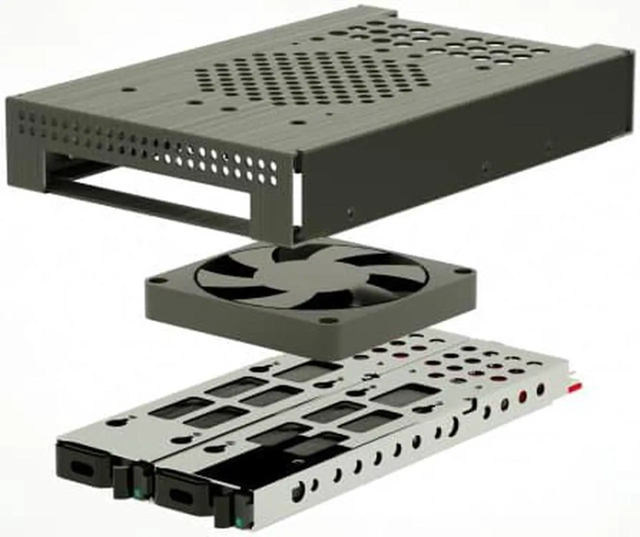 Athena Power BP-M22NVMEO350, 3.5" Bay NVMe M.2 Backplane Cage for 2x M ...