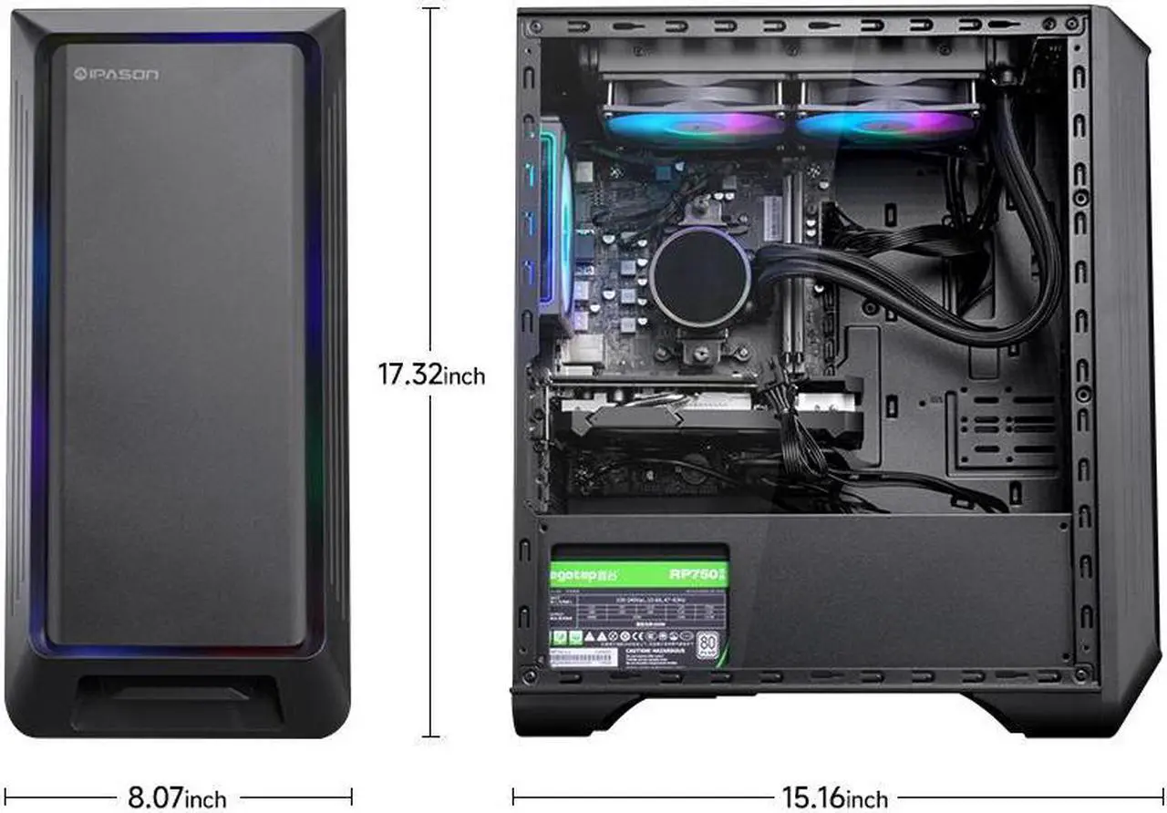 IPASON Gaming PC Desktop Ryzen7 5700X3D (8 Core up to 4.1GHz) ,NVIDIA ...