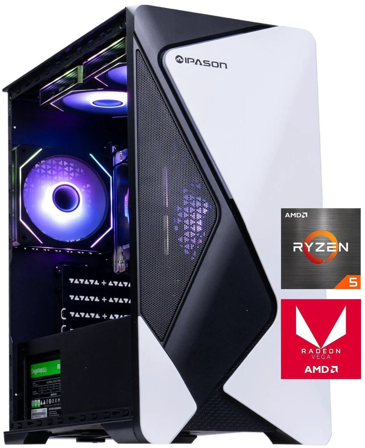 IPASON gaming desktop AMD Ryzen 5 5600GT (6 core up to 4.6GHz) AMD Radeon Vega 7 16GB DDR4 ...