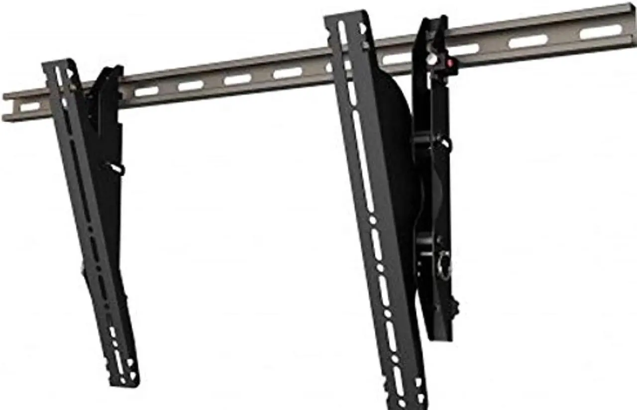 Wall mounted unistrut menu board brackets with plumb and tilt ...
