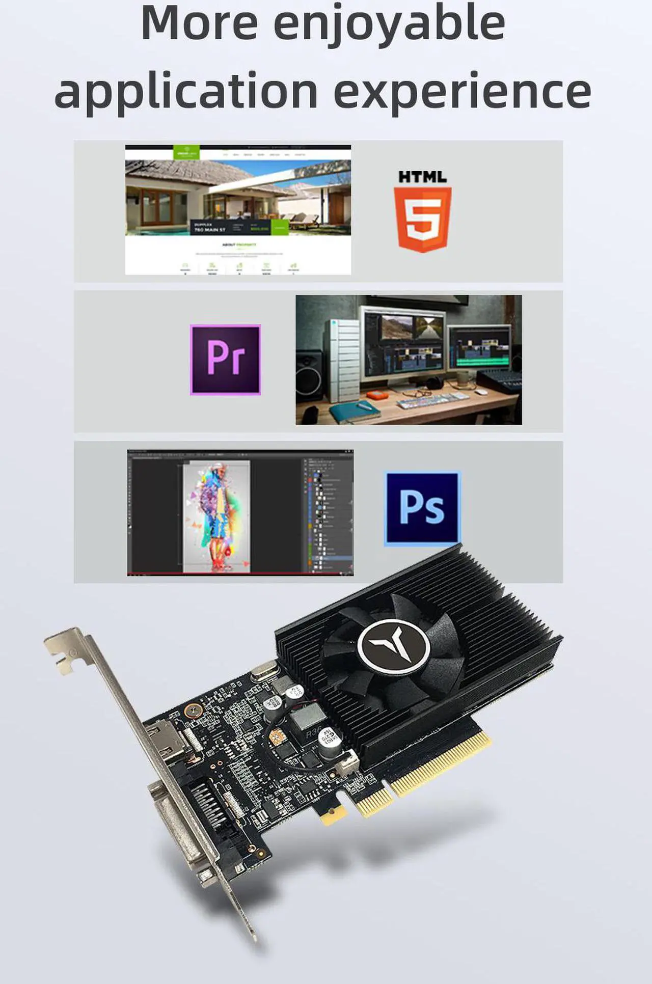 Yeston GeForce GT 1030 4GB DDR4 LP Graphics cards Nvidia pci express 3. ...