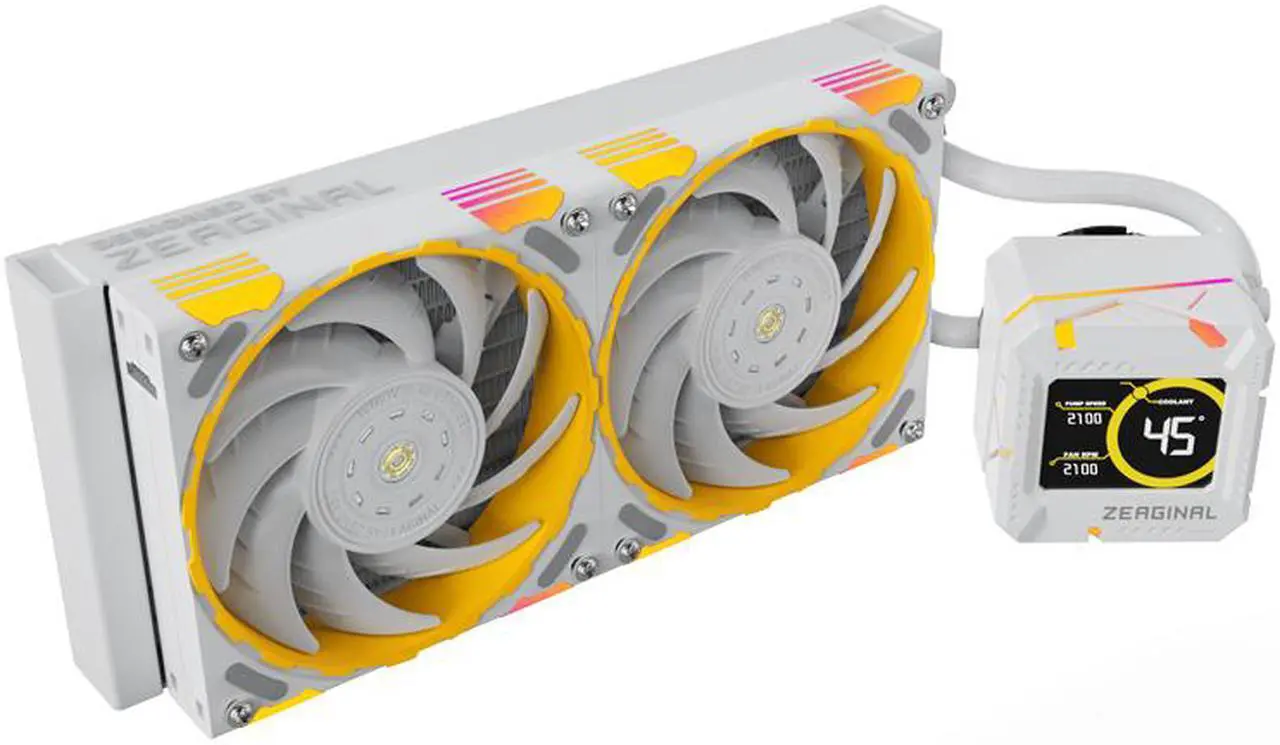 Yeston*Zeaginal ZC-zeus 240 White 240mm Radiator Liquid CPU Cooler LCD ...