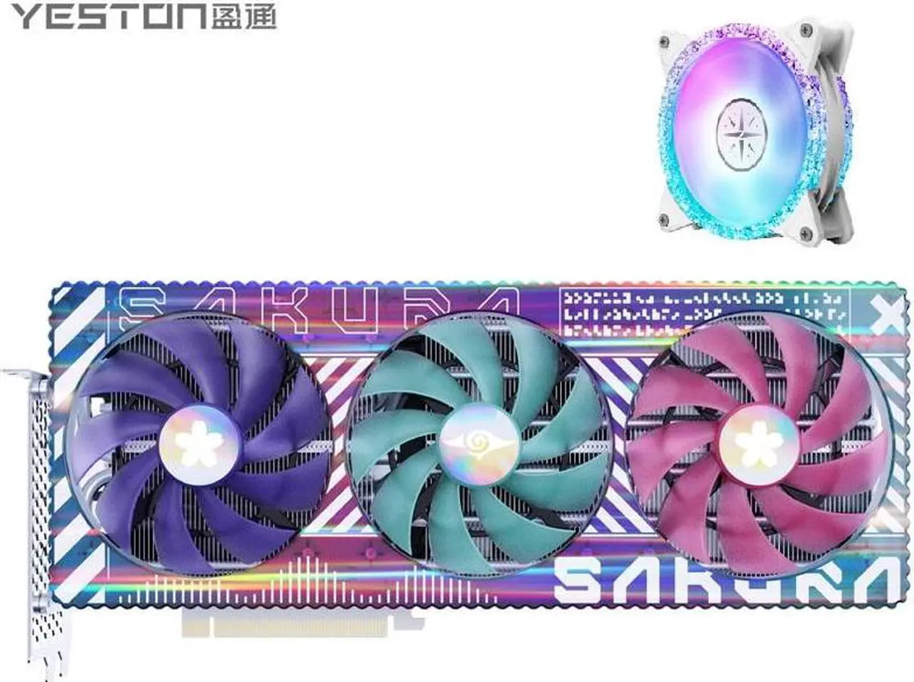 Yeston Sakura BlingBling Fan*1+RTX 4080*1 16GB GDDR6X video cards ...