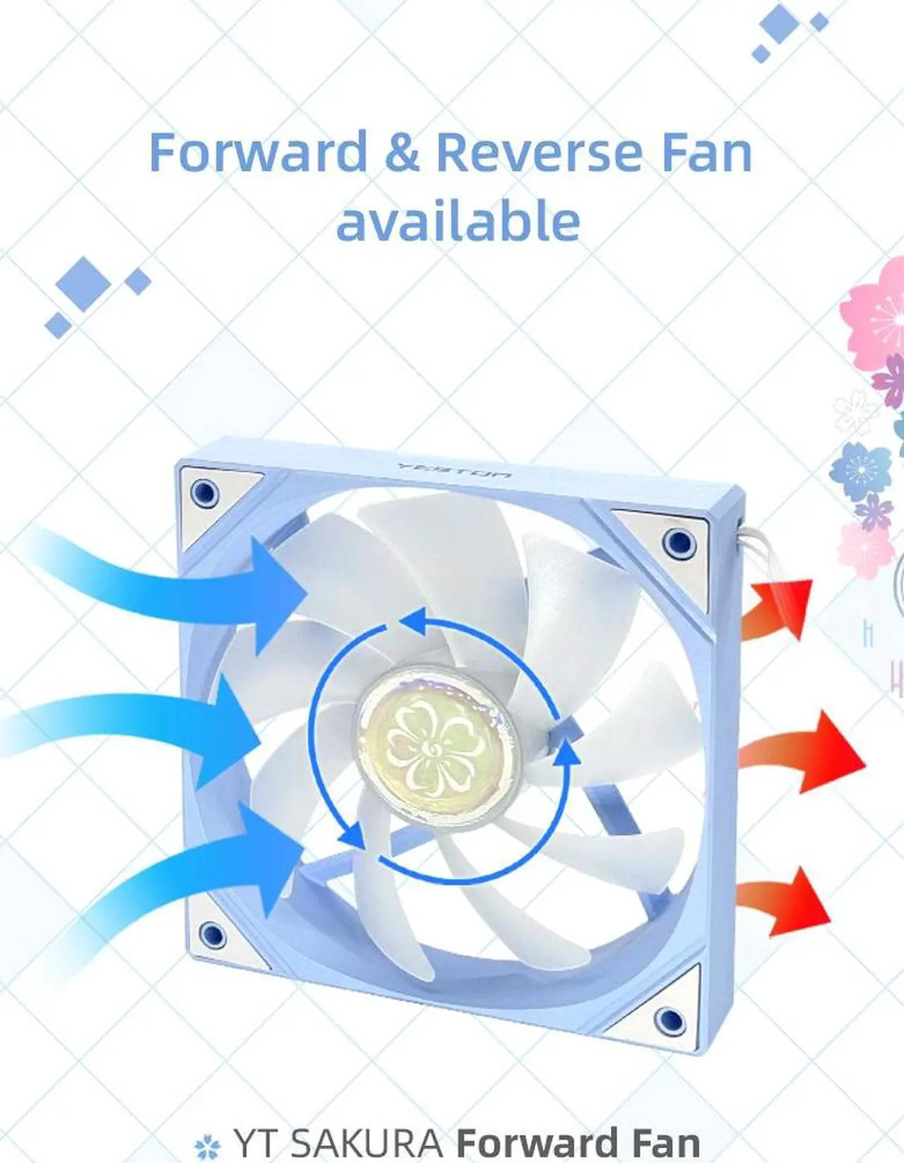 Yeston New Sakura ARGB LED 120mm Case Fan,Quiet Edition High Airflow ...