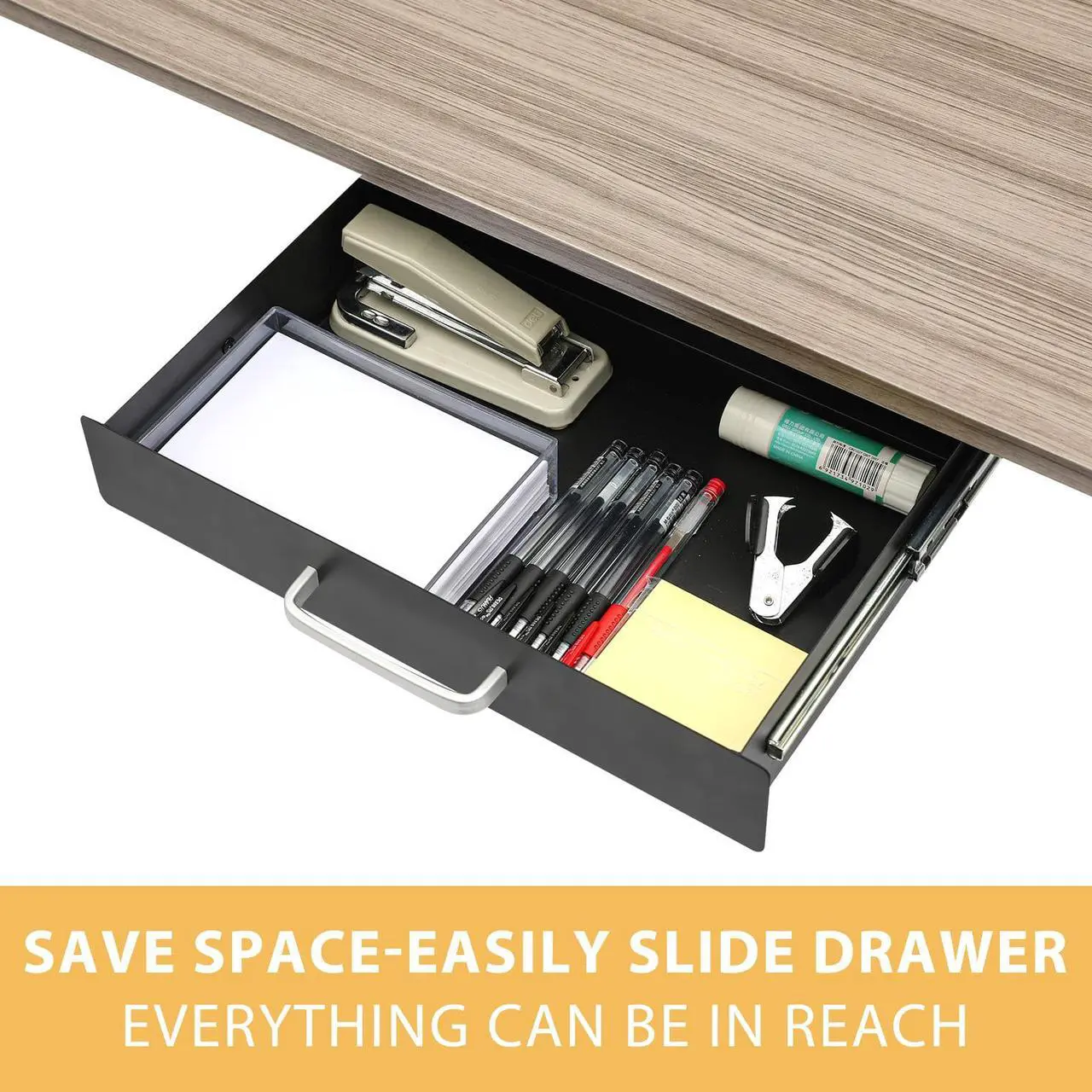 Under Desk Pull-Out Drawer - Storage Organizer Office Mounted, Easy ...
