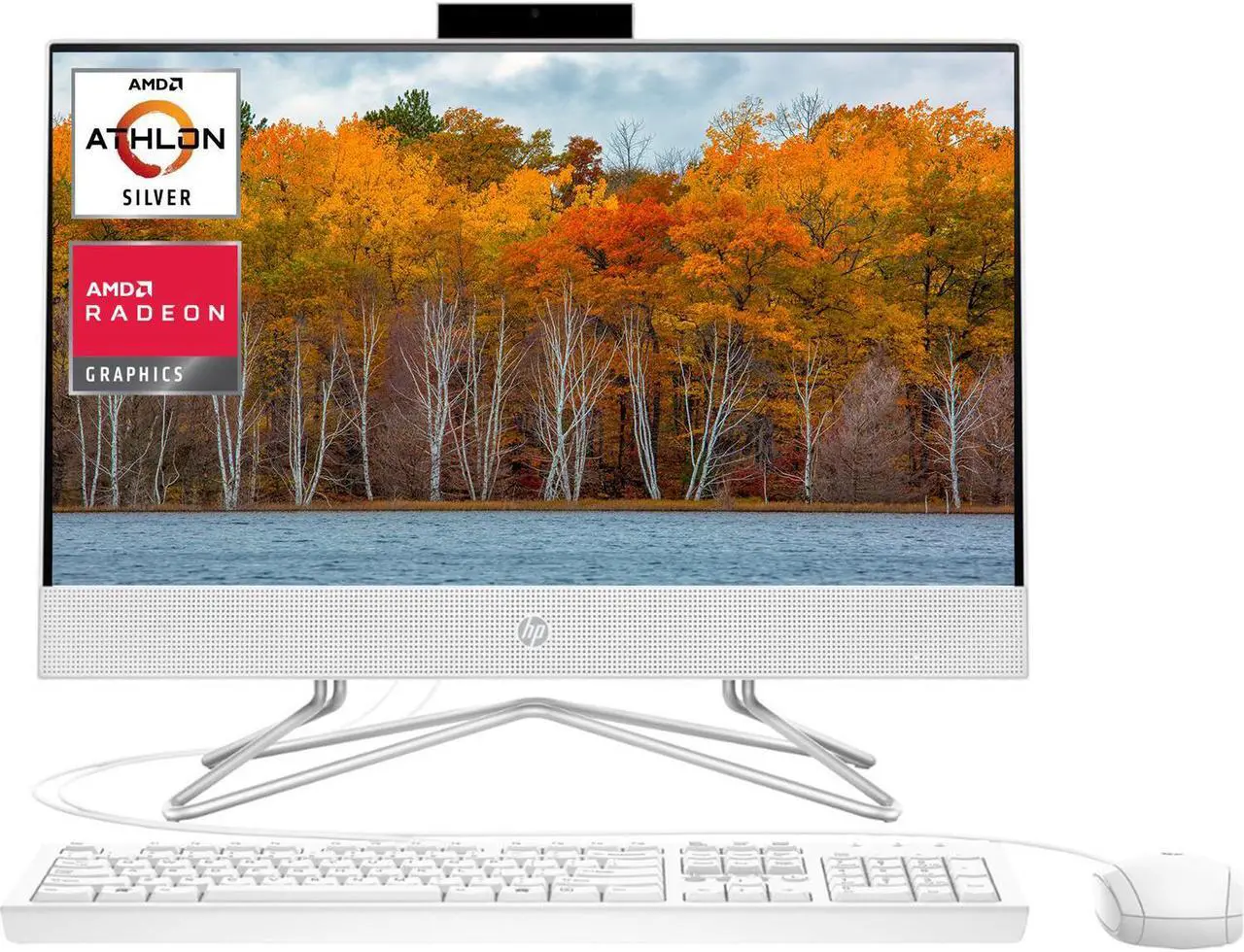 HP All-in-One Desktop, 21.5" FHD Display, AMD Athlon Silver 3050U ...