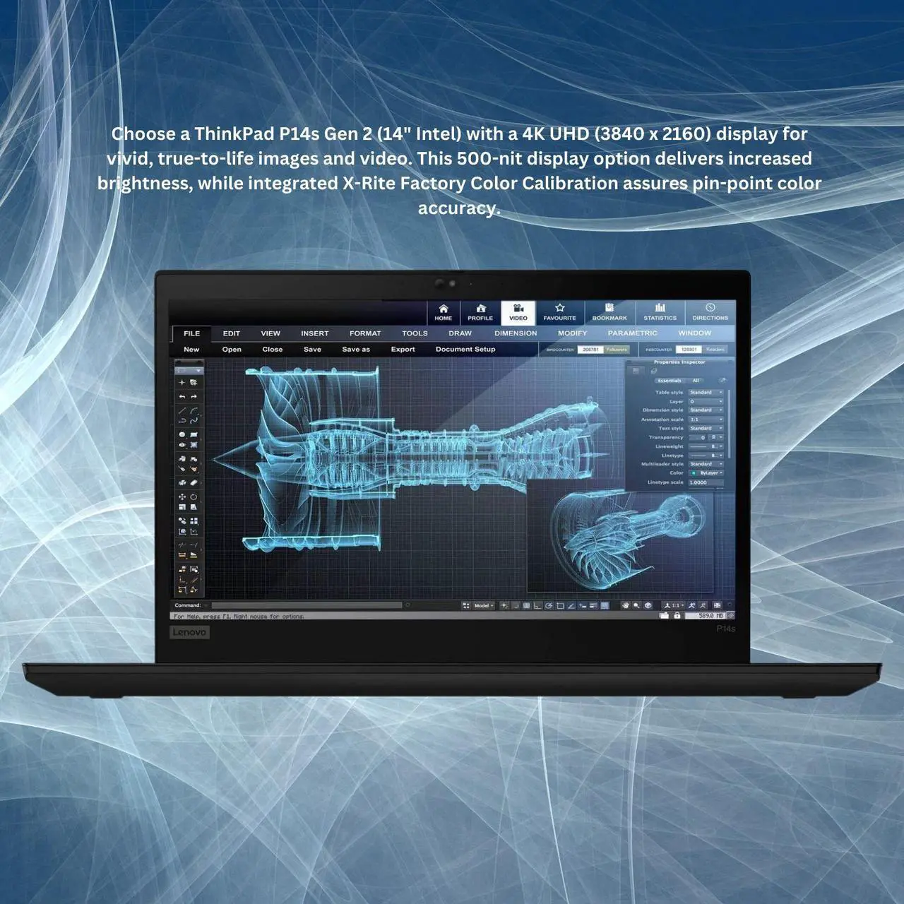 Lenovo ThinkPad P14s Gen 2 Business Mobile Workstation, 14" UHD Display ...