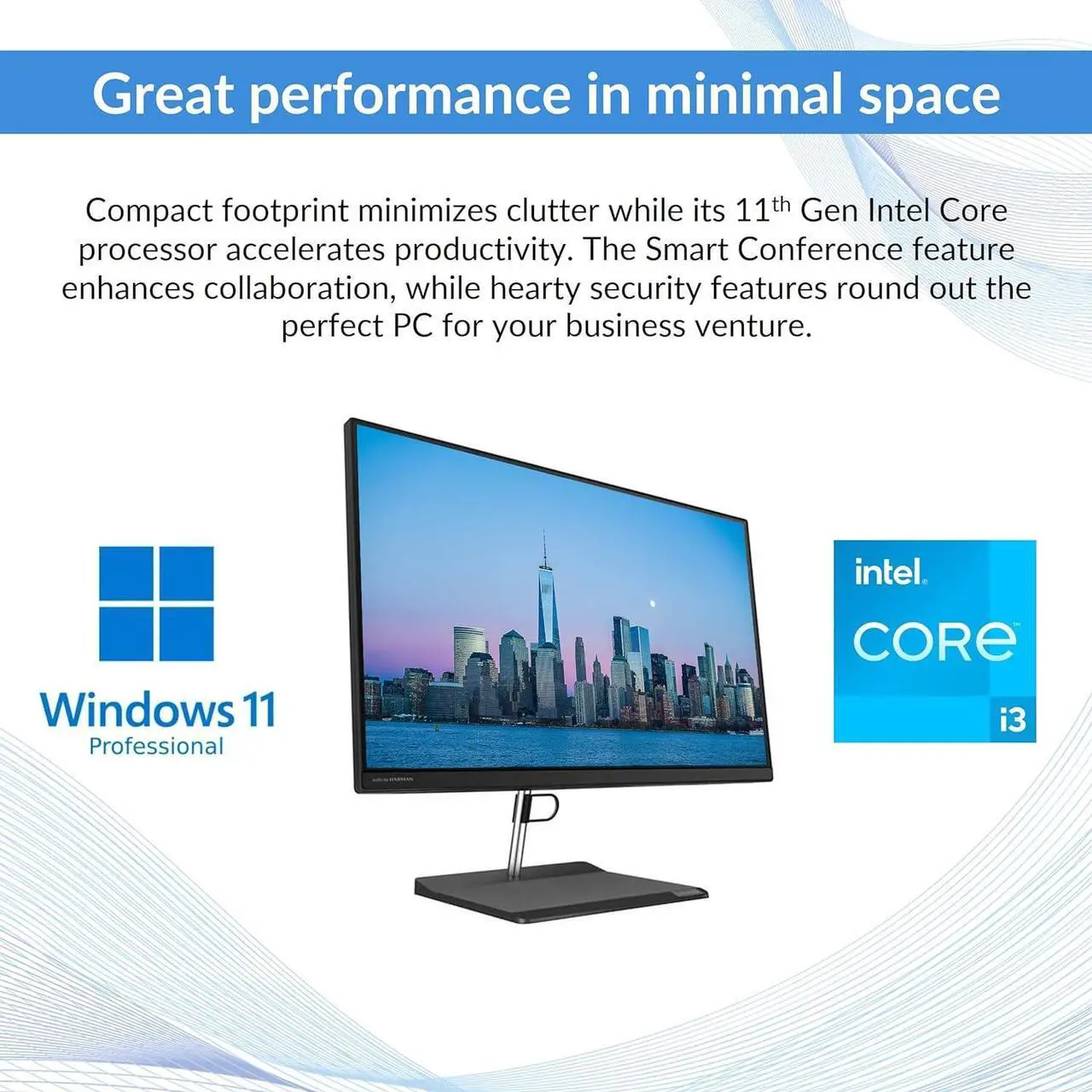 Lenovo V30a Business All-in-One Desktop PC, 21.5" FHD Display, Intel ...