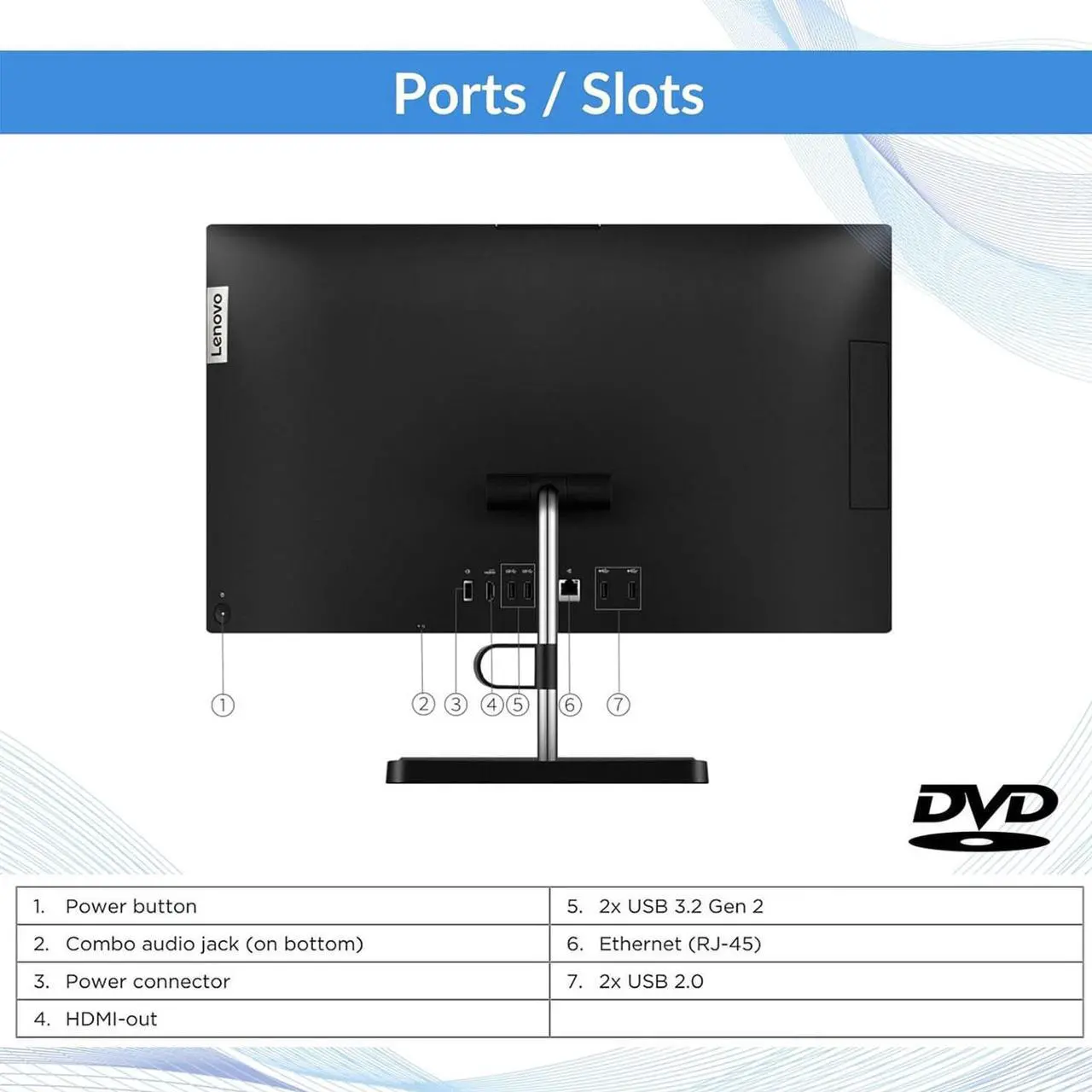 Lenovo V30a Business All-in-One Desktop PC, 21.5" FHD Display, Intel ...