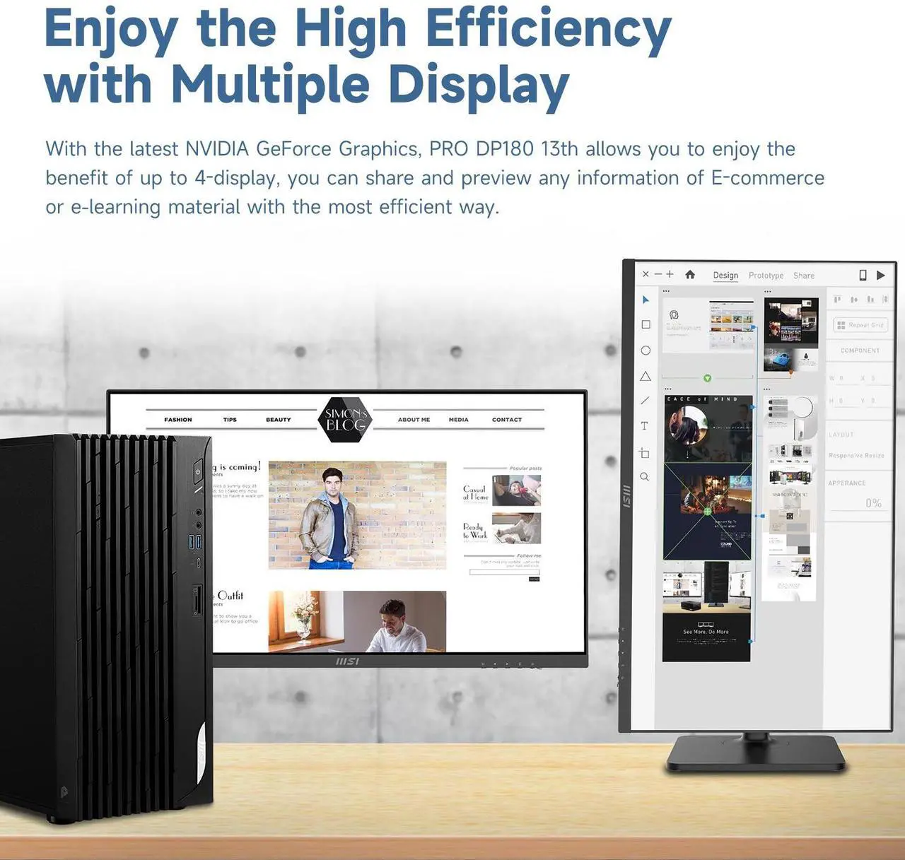 MSI PRO DP180 Business Tower Desktop, Intel Core i5-13400F, NVIDIA GeForce RTX 4060, 32GB RAM ...