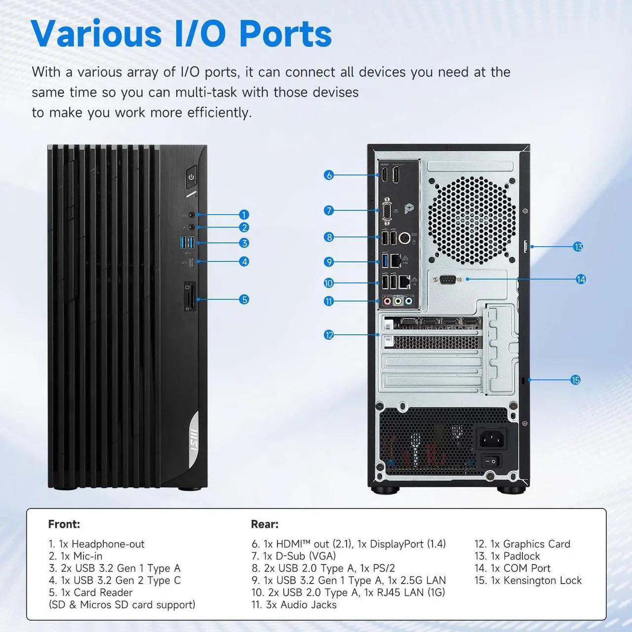 MSI PRO DP180 Premium Business Tower Desktop, Intel Core i7-13700F ...