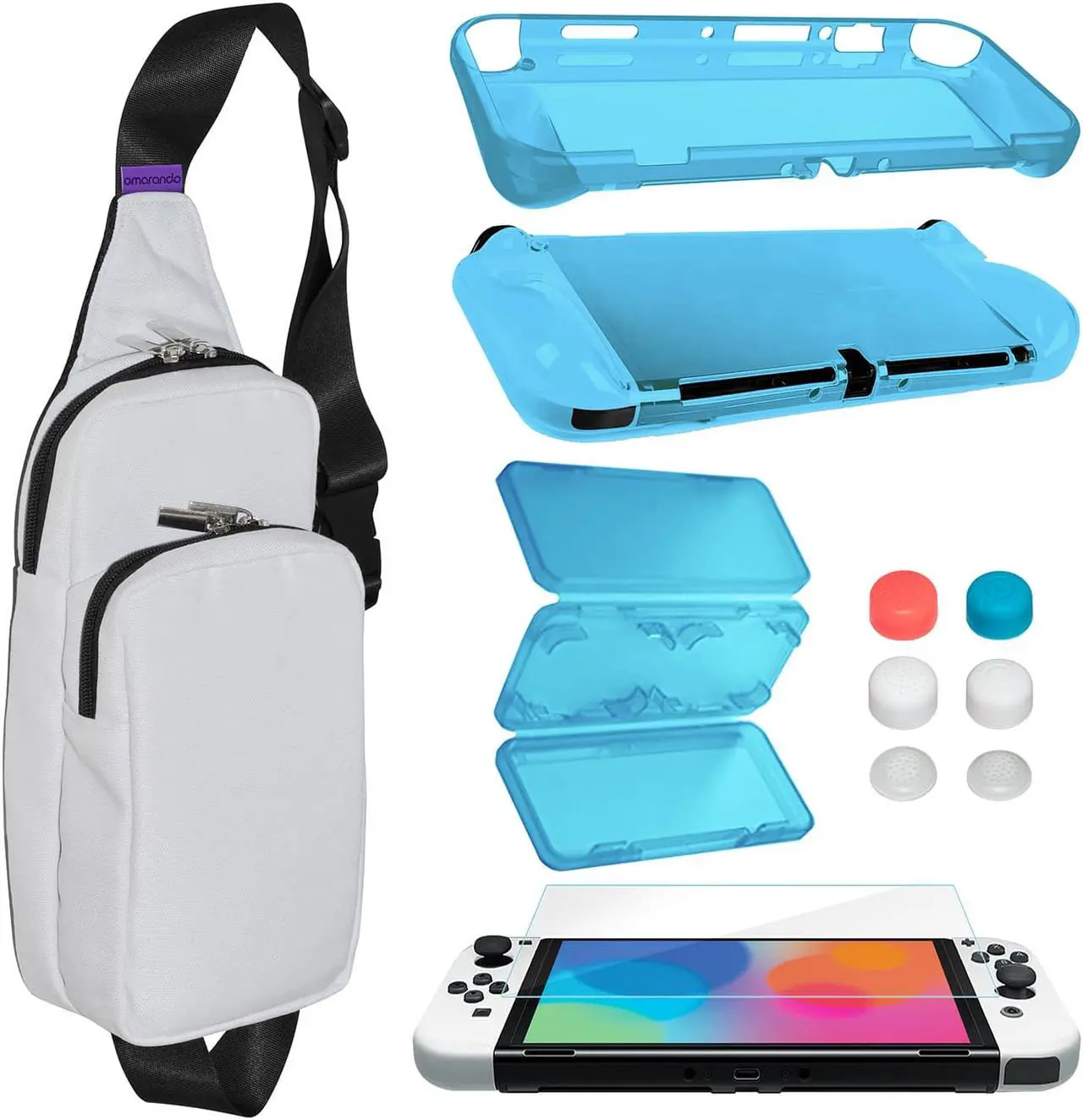 omarando TPU Case Cover Accessories Kit for Nintendo Switch (OLED Model ...