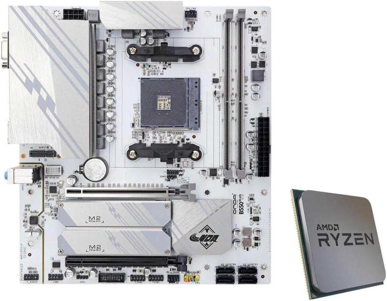 Hoengager B550 M-ATX AMD Motherboard + AMD Ryzen 7 5700X CPU Combo ...