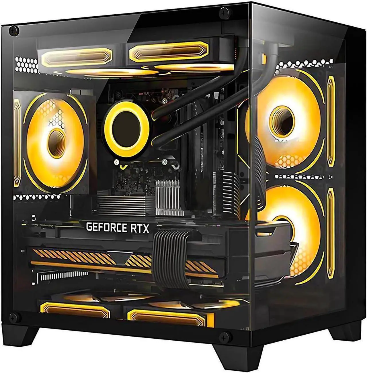 Hoengager RTX 5070 12GB Gaming PC Desktop - AMD Ryzen 7 5700X 3.4 GHz, 32GB DDR4 RAM, 1TB PCIe ...