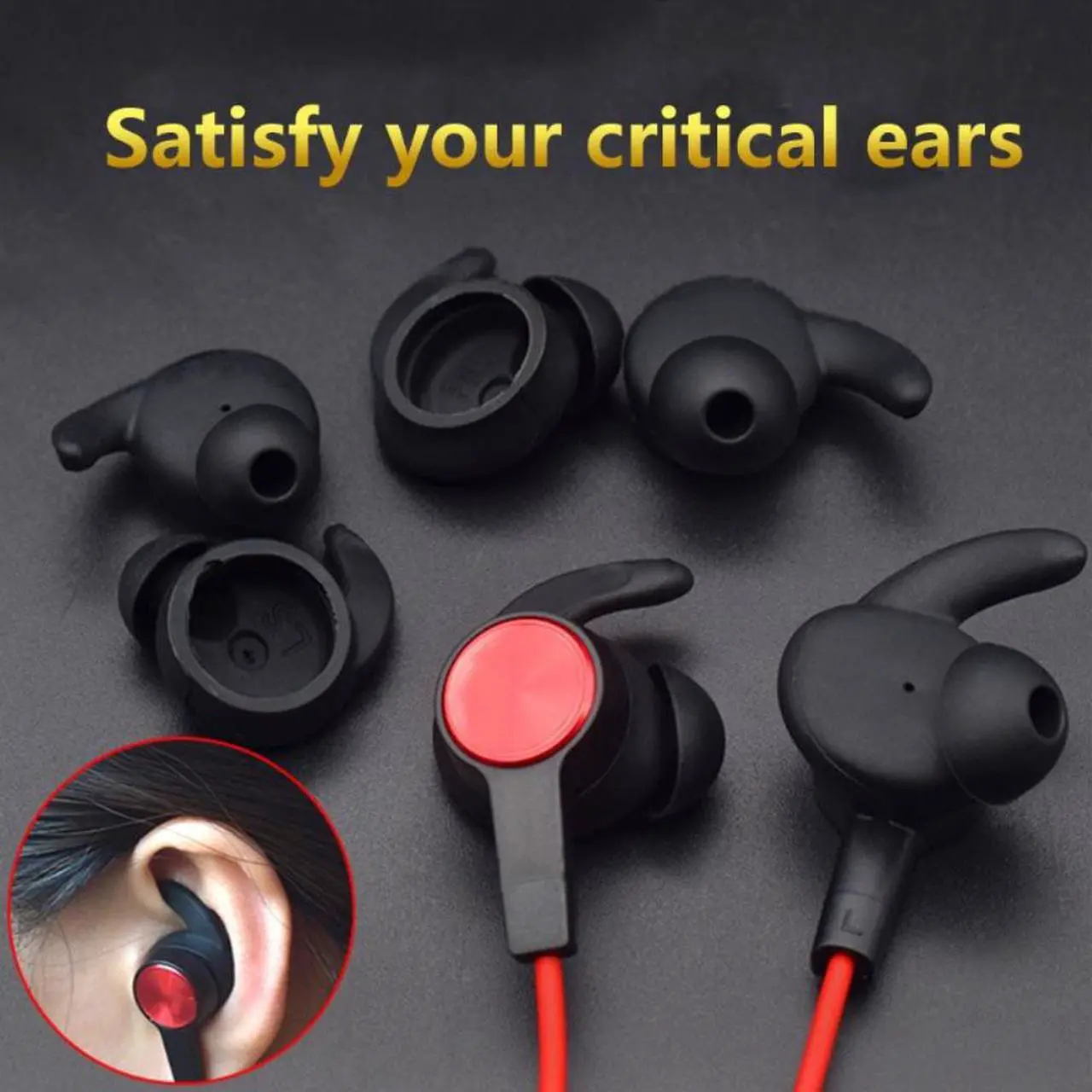 3 Pairs Soft Silicone Earphones Earbuds Tips Ear Pads Shockproof ...