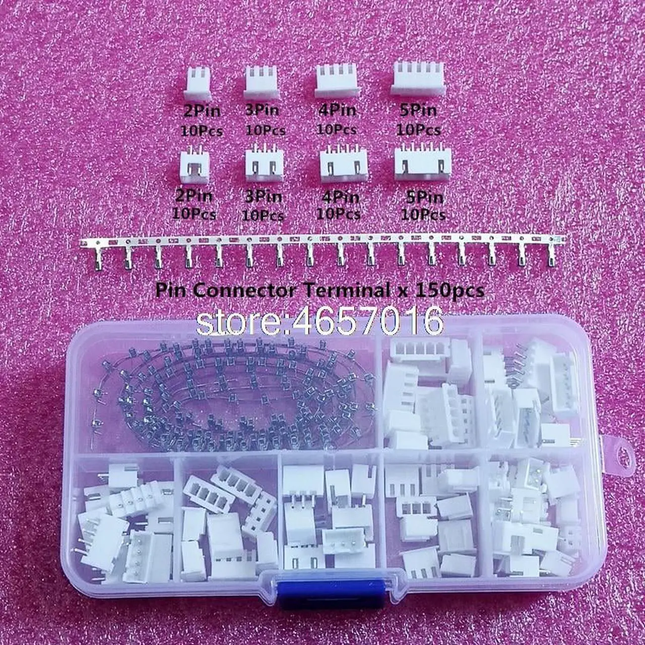 230pcs XH2.54 2p 3p 4p 5 pin 2.54mm Pitch Terminal Kit / Housing / Pin Header JST Connector Wire ...