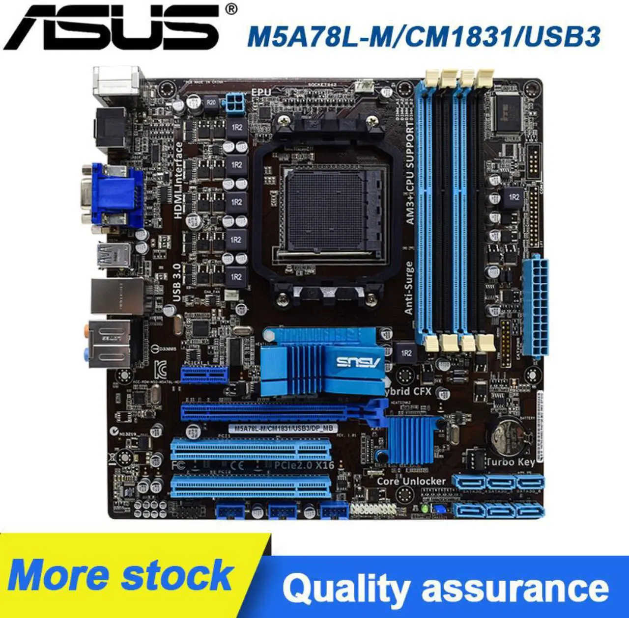 Socket AM3 DDR3 Motherboard AMD 760G Athlon II CPU ASUS M5A78L-M/CM1831 ...