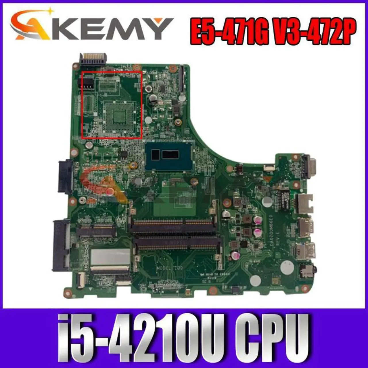Da0zq0mb6e0, for acer aspire V3-472 V3-472P E5-471 E5-471G motherboard, NBMN211001 (with i5 ...