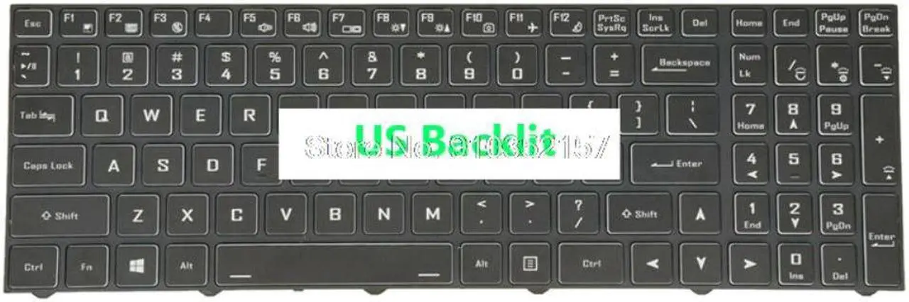 Backlit QWERTY Keyboard For CLEVO NH50AC NH55ACQ NH57AC NH58AC NH50AF1 ...