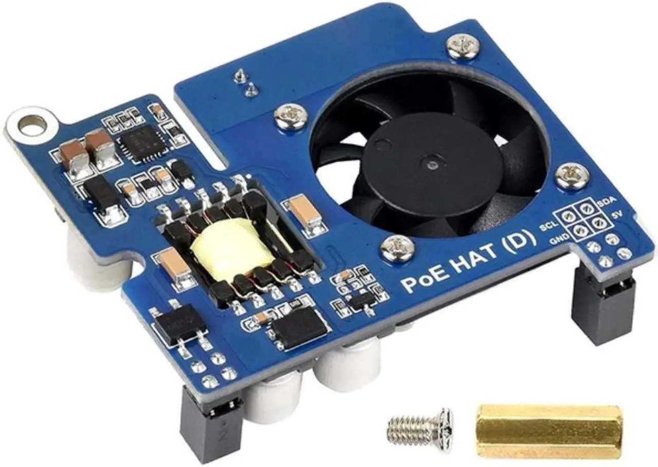 Power Over Ethernet HAT (D) for Raspberry Pi 4B/3B+, PoE HAT with ...