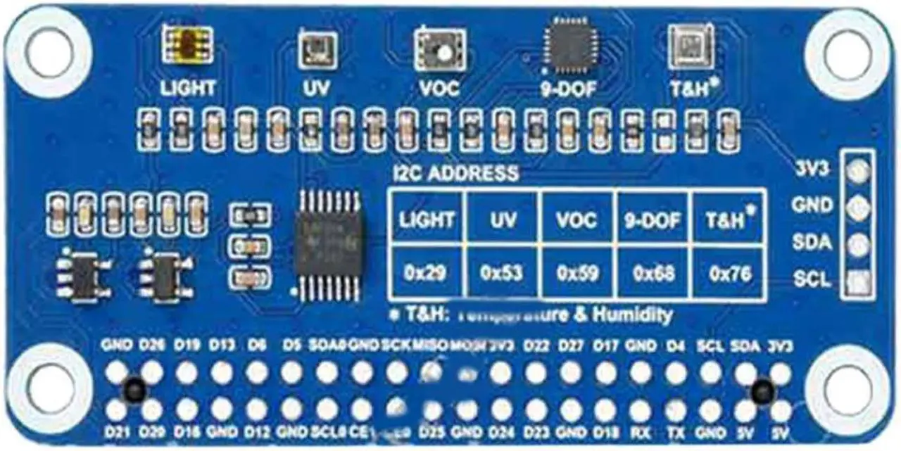 Waveshare For Raspberry Pi Environmental Sensor Expansion Board Sensing Module I2C Interface ...