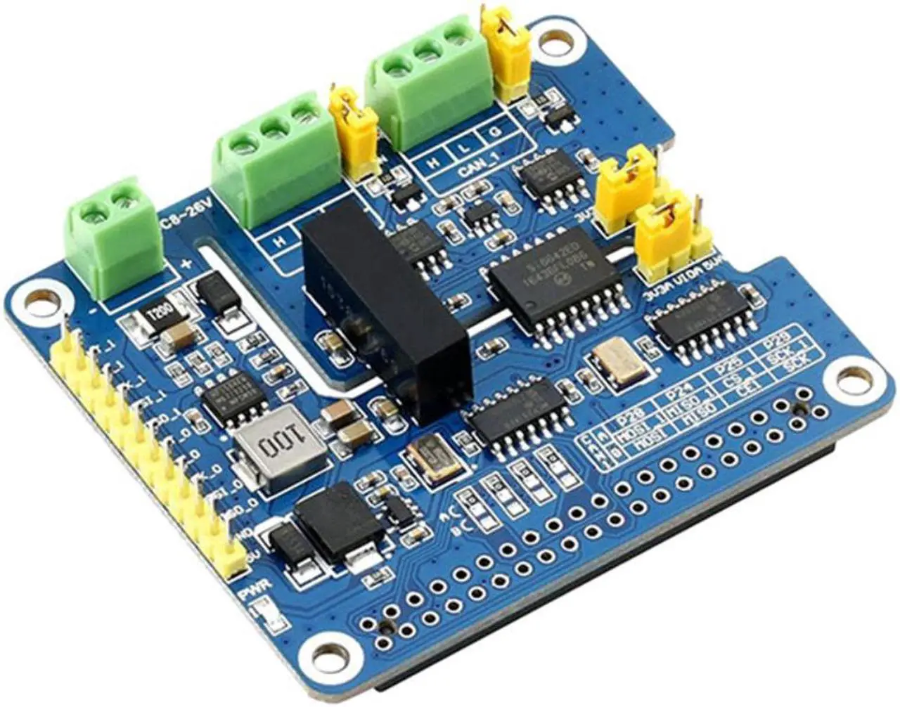 Waveshare Dual-Channel Isolated CAN BUS Module HAT Expansion Board For ...
