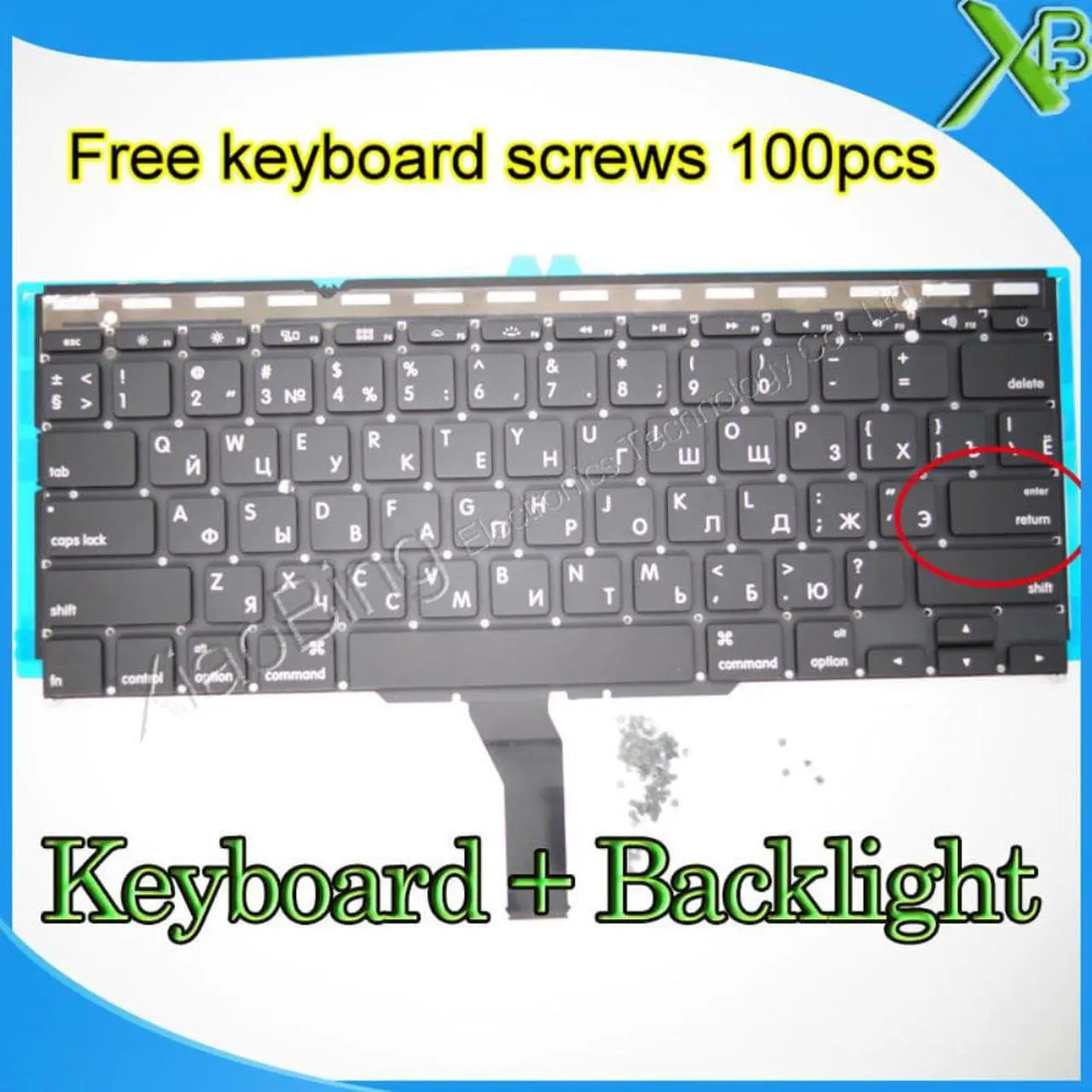 Small Enter RS Russian keyboard+Backlight Backlit+100pcs keyboard ...