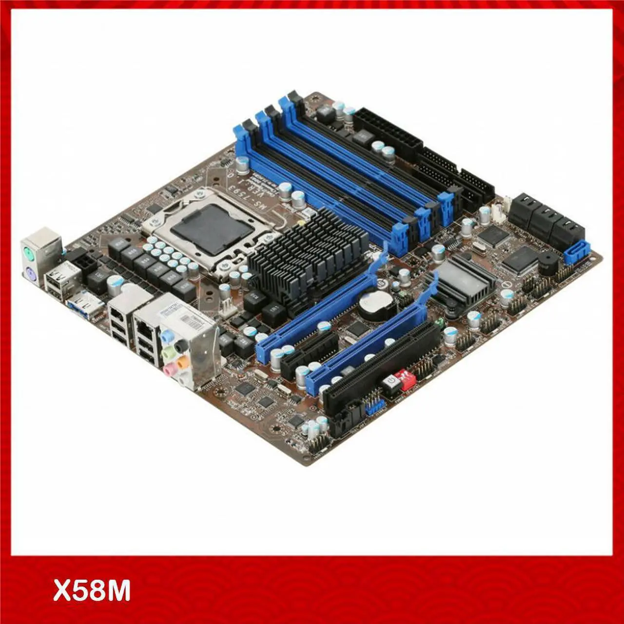 Desktop Motherboard For Msi X58M MS-7593 LGA 1366 DDR3 24GB V:1.1 PCI-E 2.0 SATA2 USB2.0 Micro ...