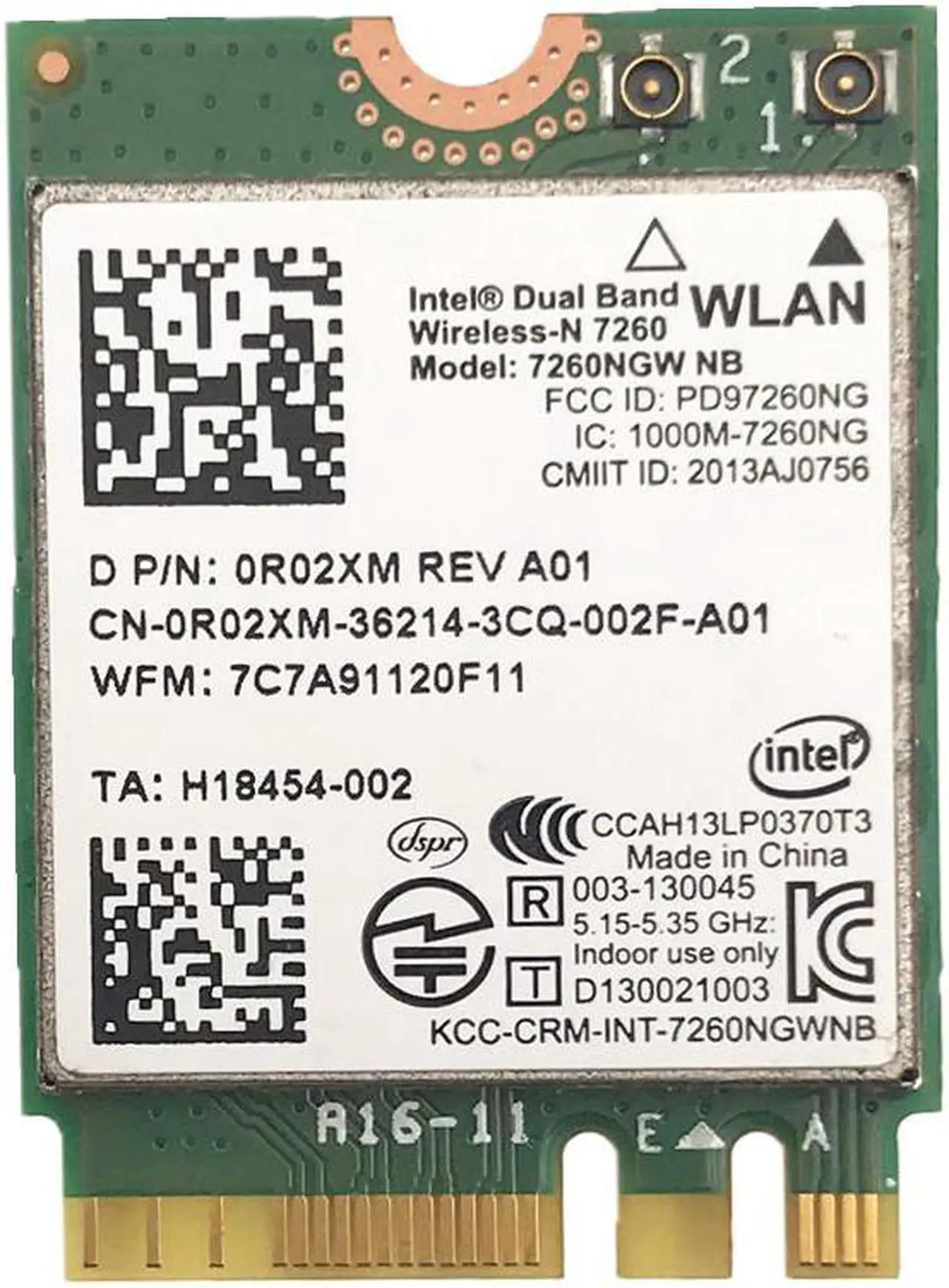 For Intel 7260 7260NGW NB 2.4G/5G Dual Band Wireless-N NGFF WLAN WIFI Card Device Modul 300M ...